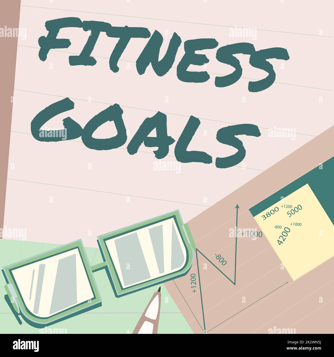 Handwriting text Fitness Goals. Concept meaning Loose fat Build muscle ...