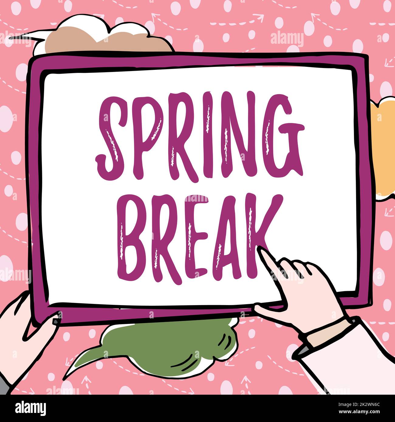 Text sign showing Spring Break. Business showcase Vacation period at ...