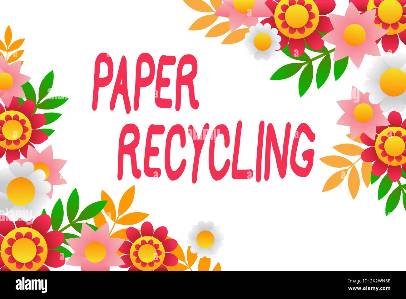 Text sign showing Paper Recycling. Word for Using the waste papers in a ...