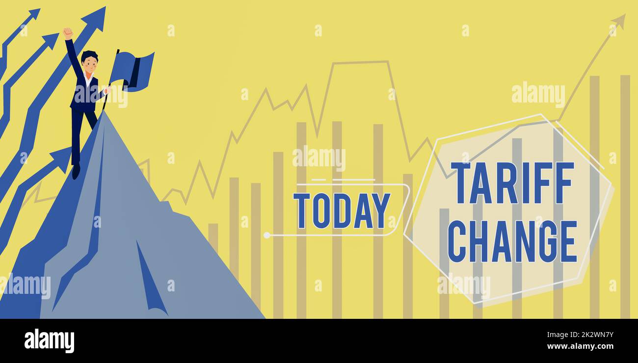 Text sign showing Tariff Change. Business idea Amendment of Import ...