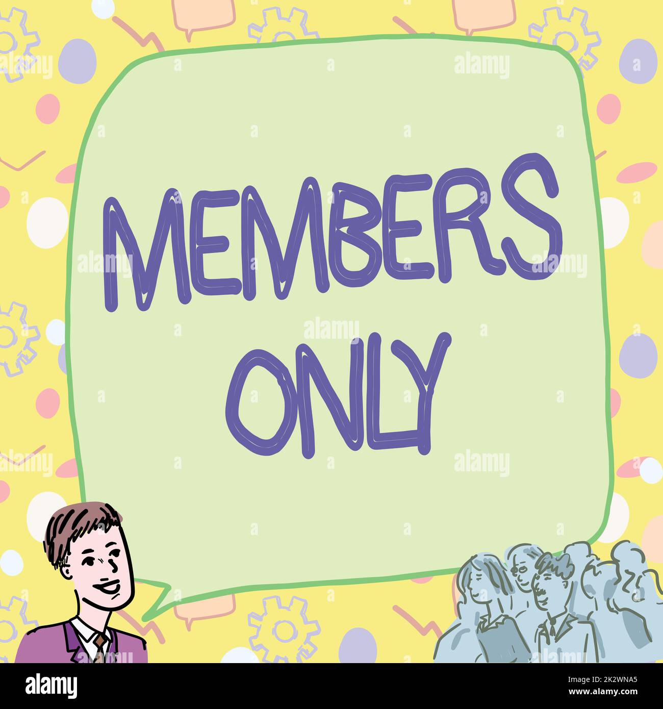Text sign showing Members Only. Concept meaning Limited to an ...