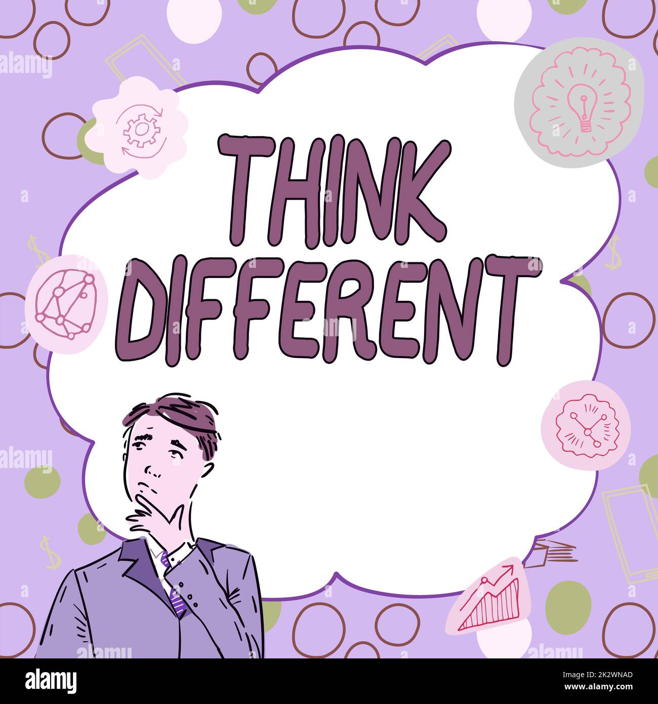 Text showing inspiration Think Different. Business overview be unique ...