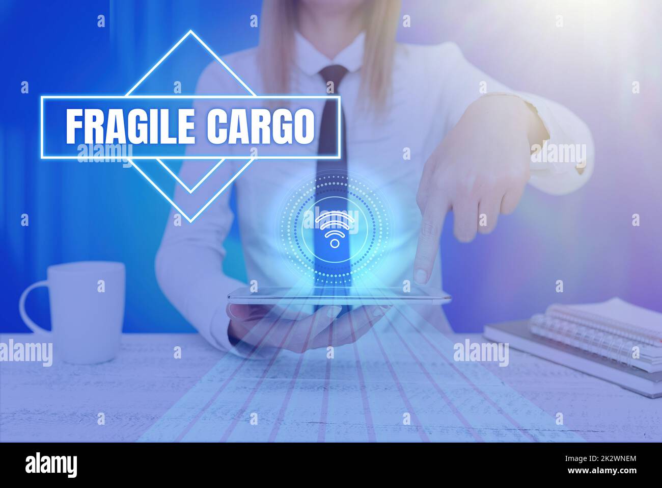Handwriting text Fragile Cargo. Internet Concept Breakable Handle with ...