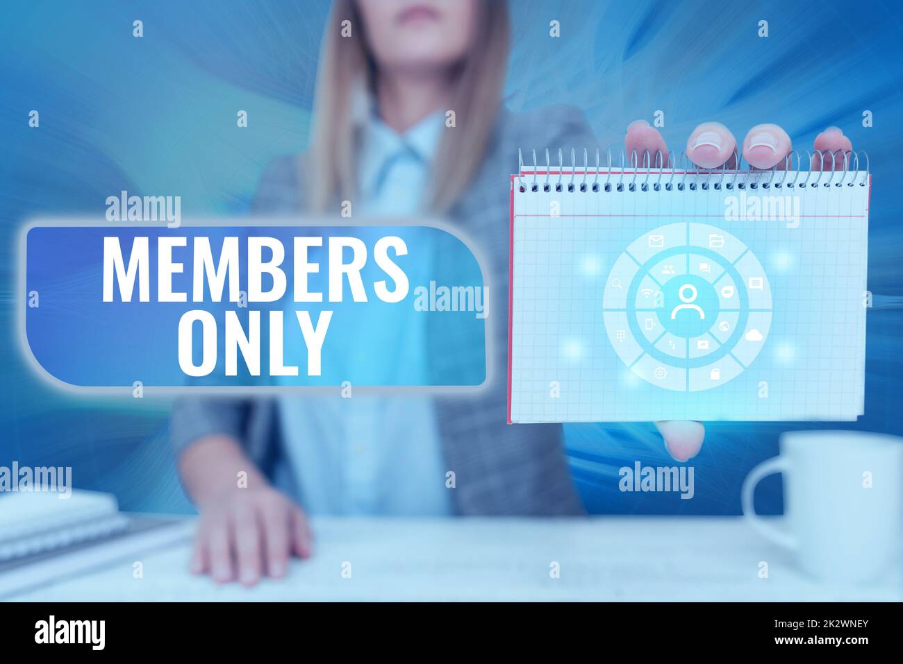 Text sign showing Members Only. Business approach Limited to an ...