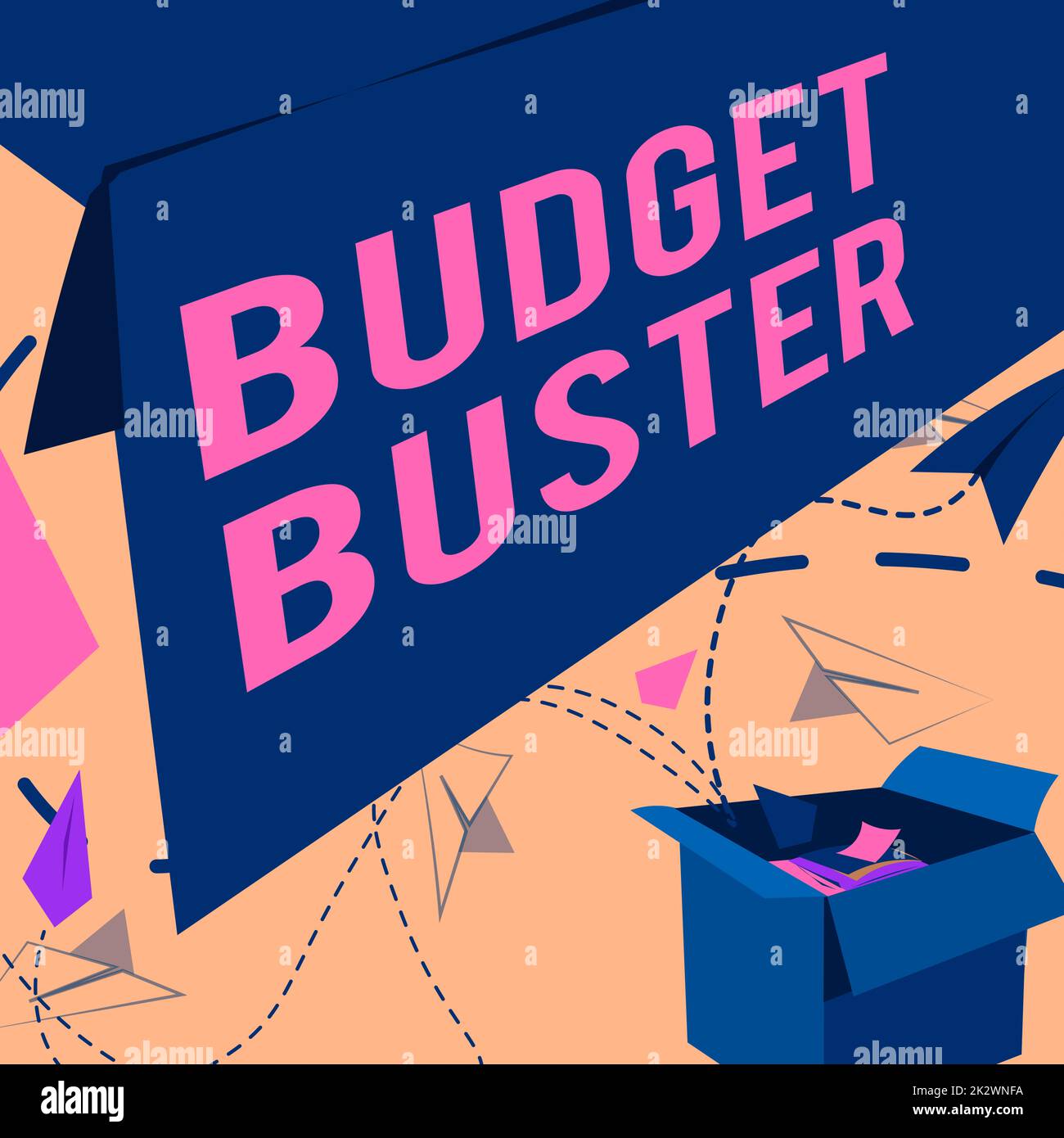 Conceptual display Budget Buster. Business showcase Carefree Spending ...