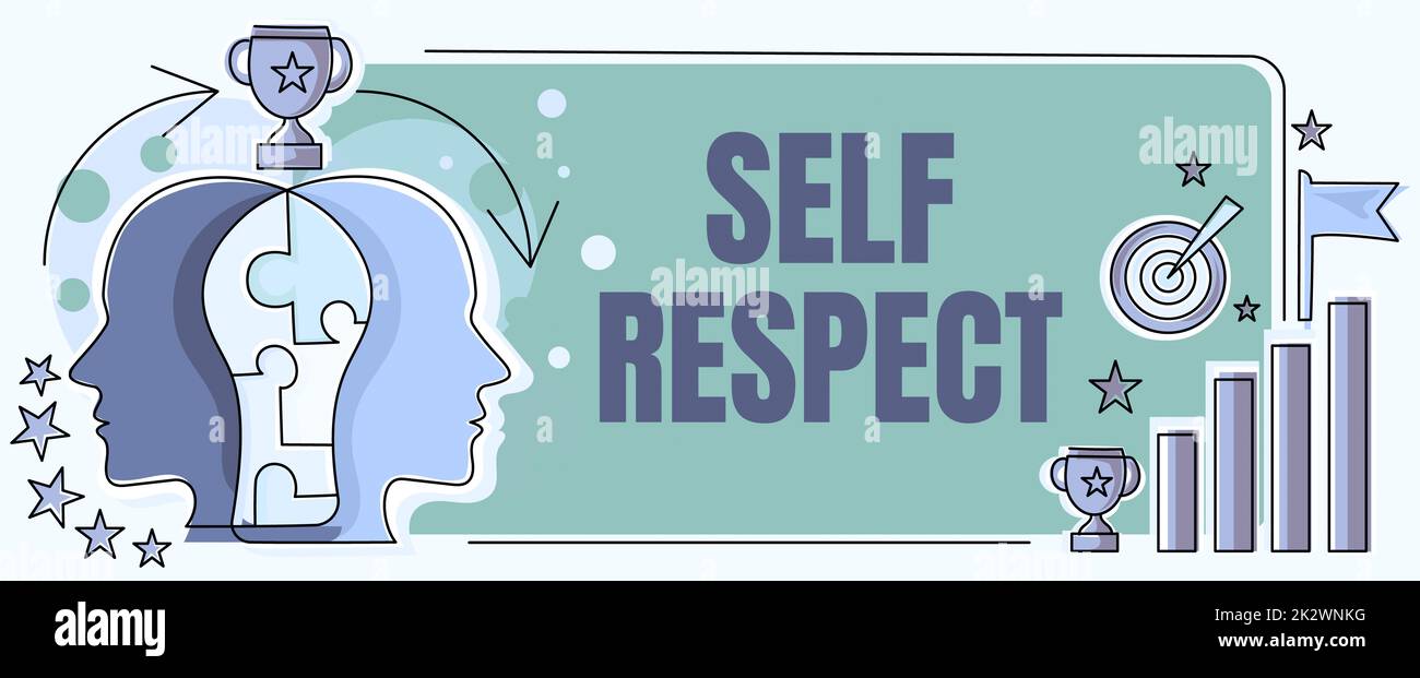 Text caption presenting Self Respect. Word for Pride and confidence in ...