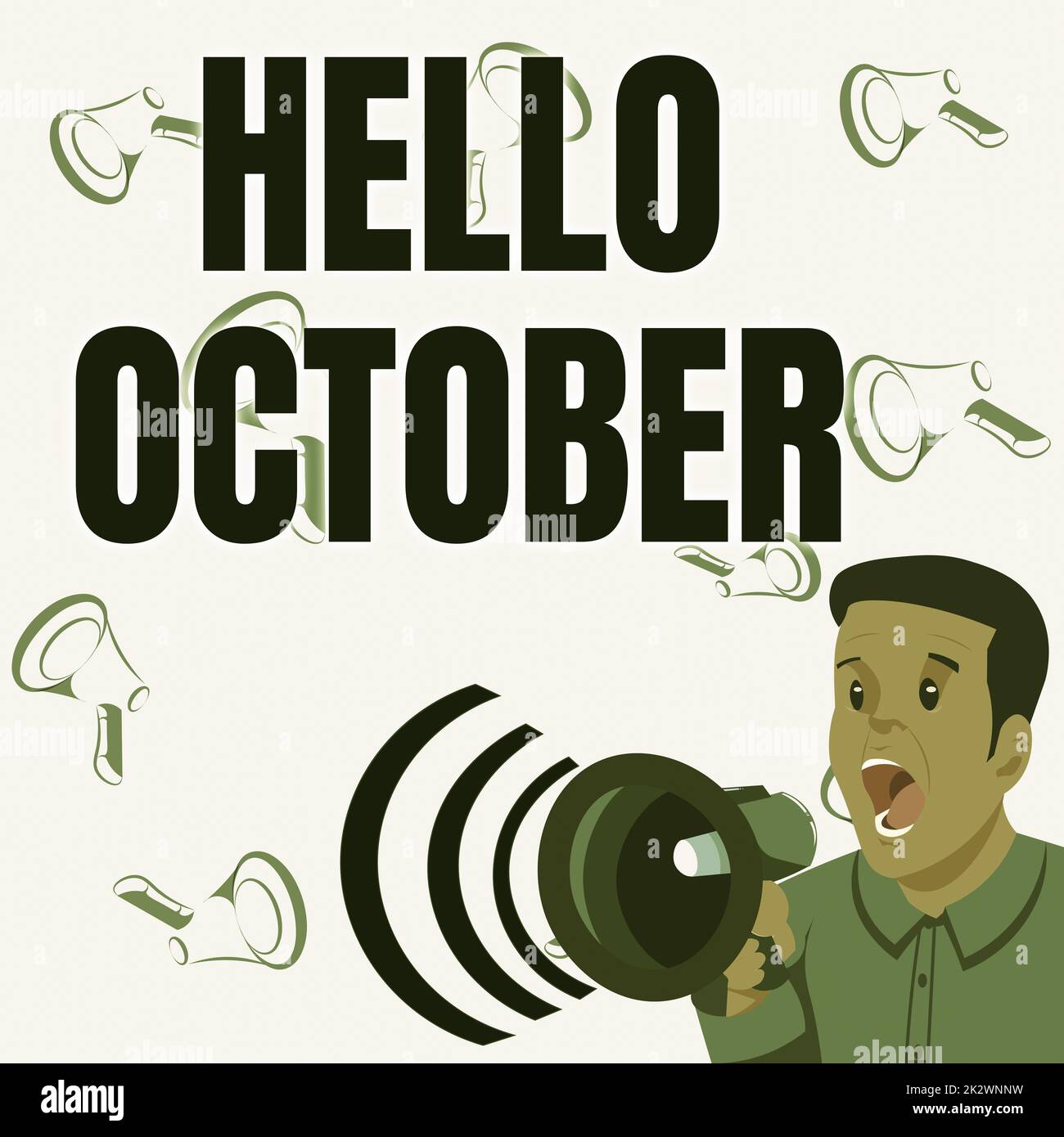 Handwriting text Hello October. Concept meaning Last Quarter Tenth ...