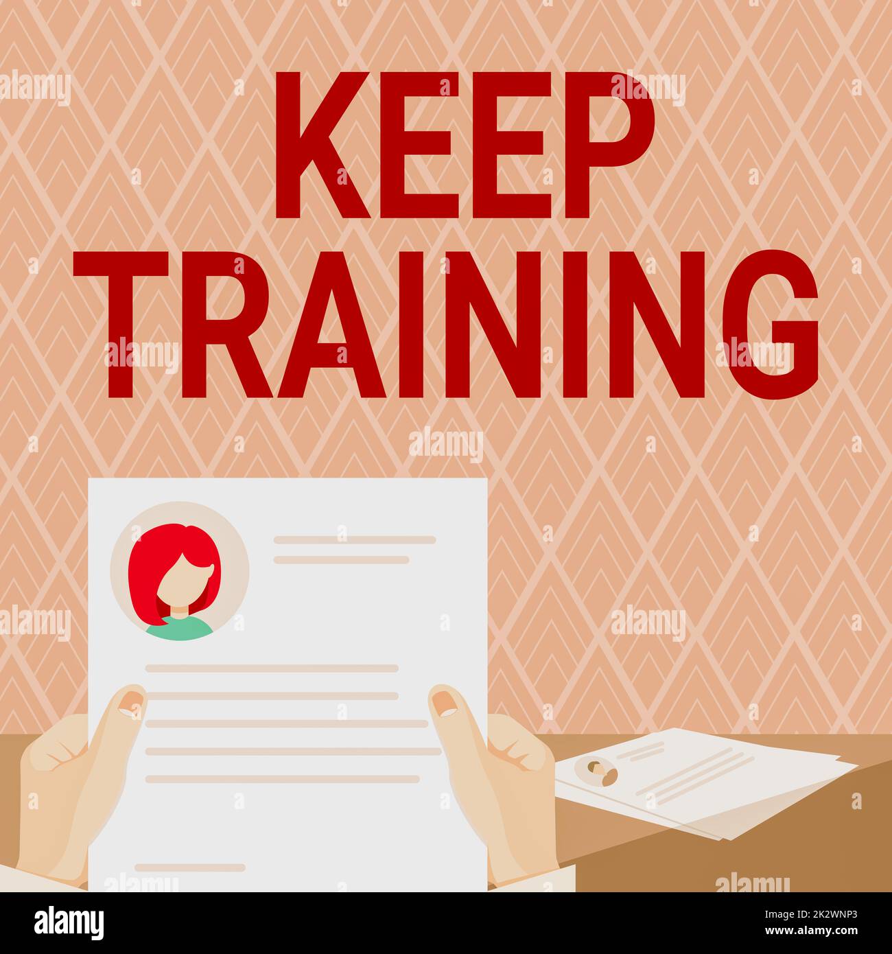 Hand writing sign Keep Training. Word for Grounding Drilling Always ...