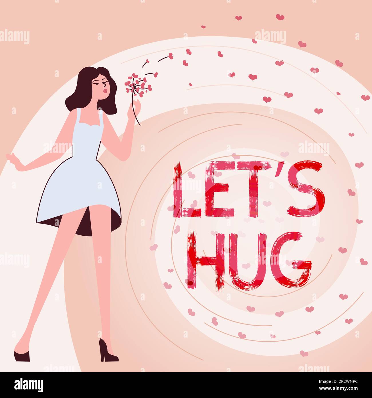 Text sign showing LETS HUG. Business showcase Cuddle between two lovers ...