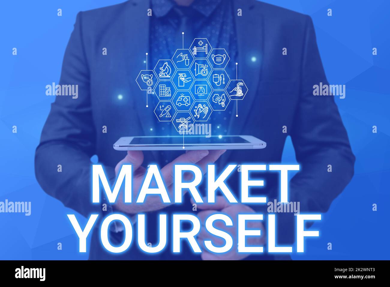 Text caption presenting Market Yourself. Business approach Making ...