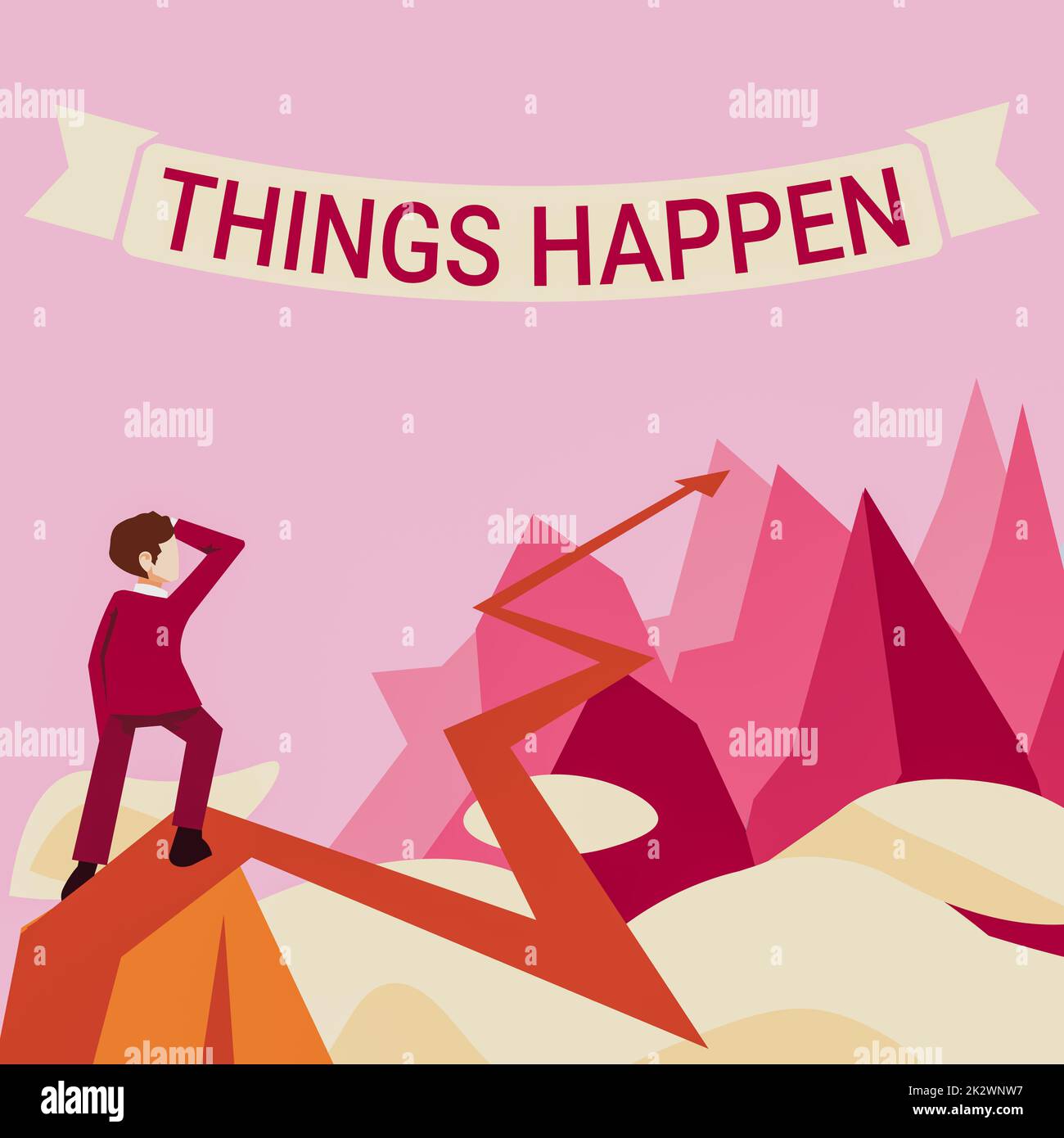 Text showing inspiration Things Happen. Concept meaning Result of ...