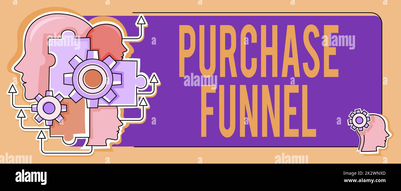 Hand writing sign Purchase Funnel. Concept meaning consumer model which ...