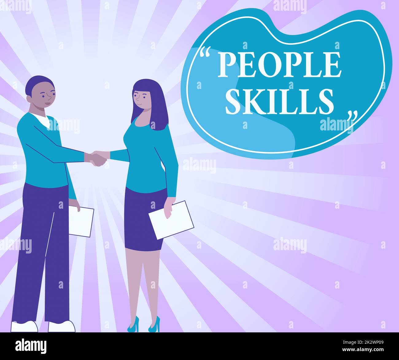 Text caption presenting People Skills. Concept meaning Get Along well ...