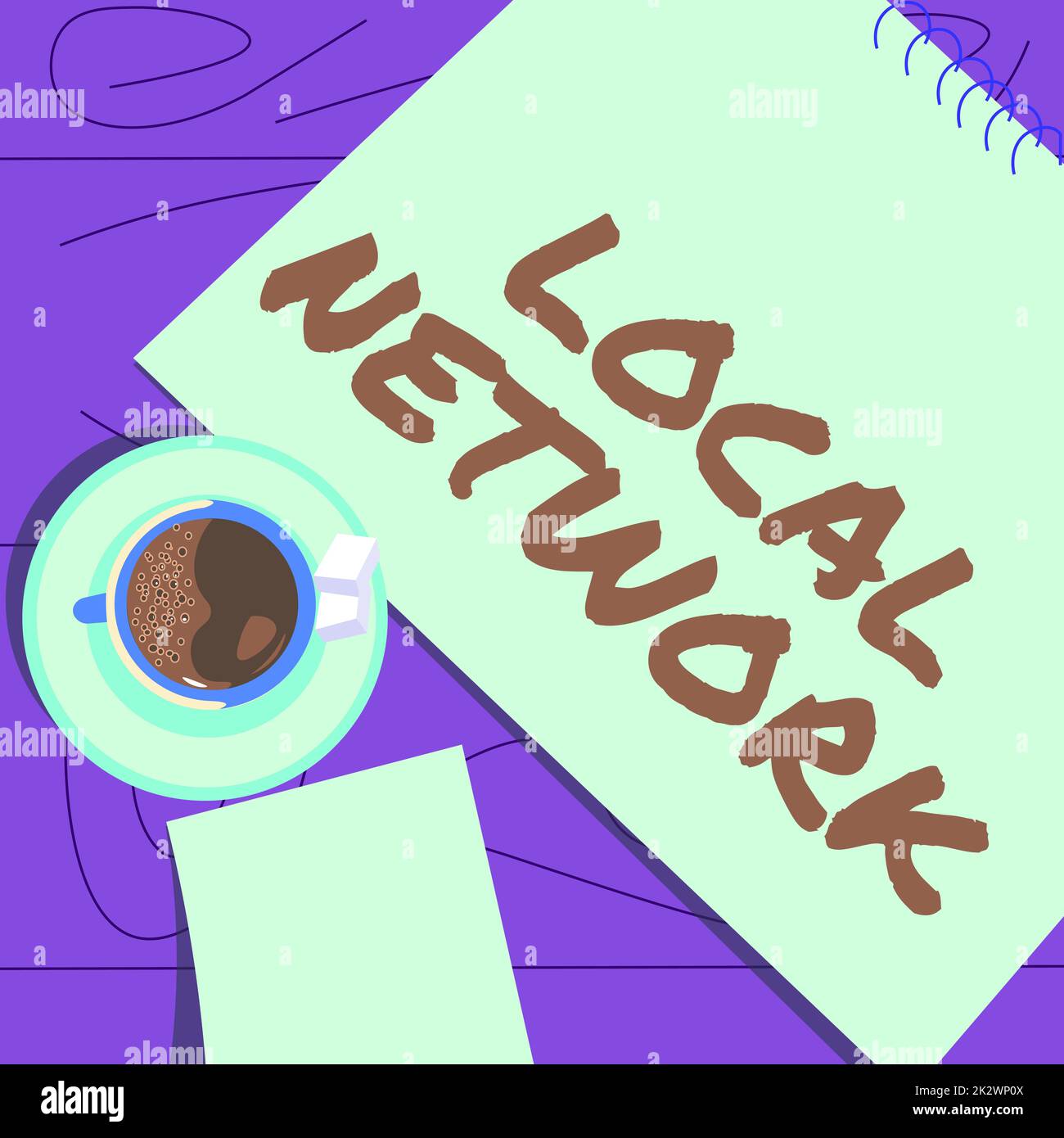 Sign Displaying Local Network Word For Intranet Lan Radio Waves Dsl