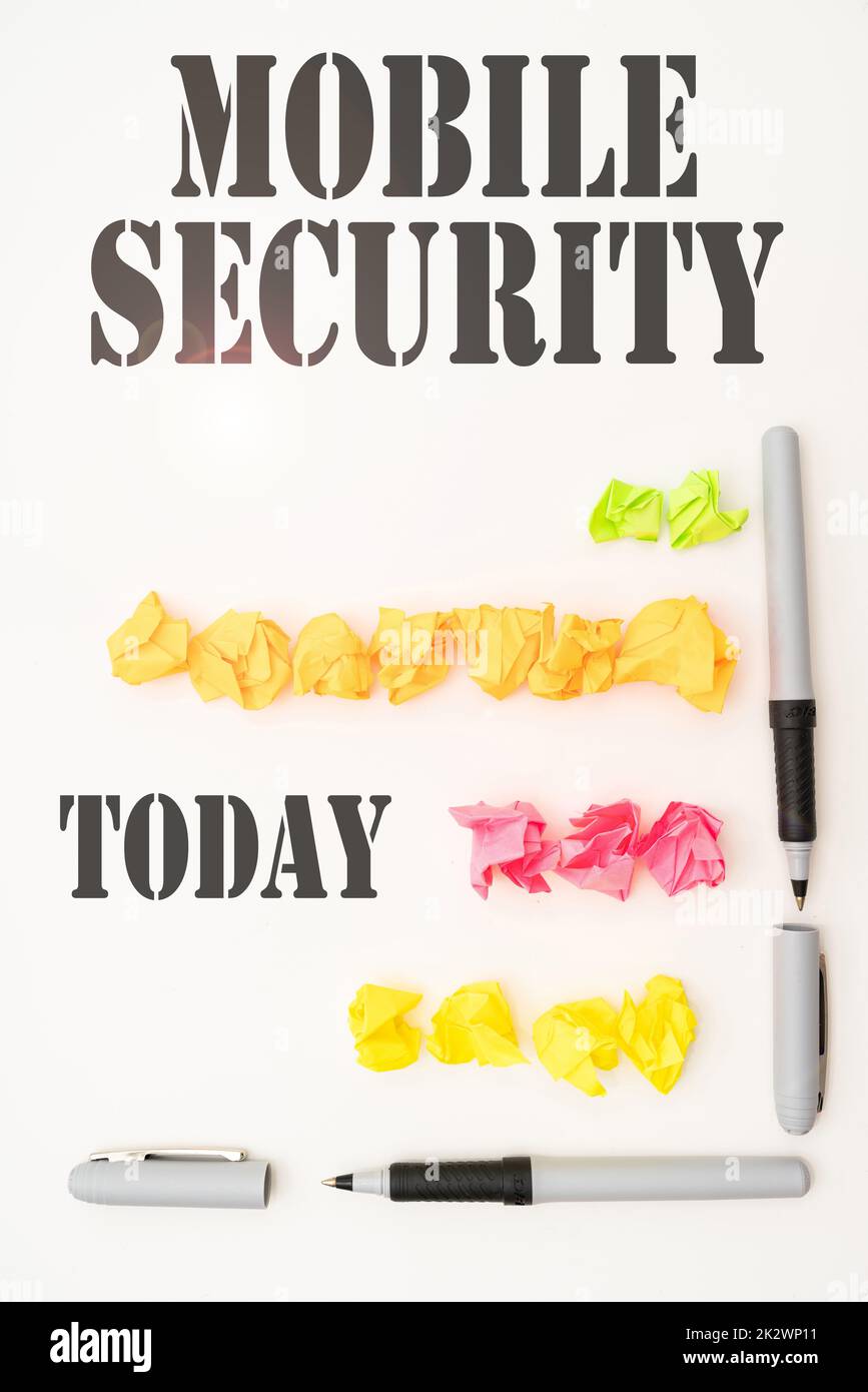 Text Sign Showing Mobile Security Business Approach Protection Of