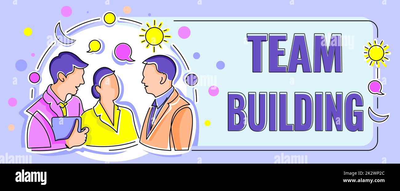 Text showing inspiration Team Building. Concept meaning Types of ...