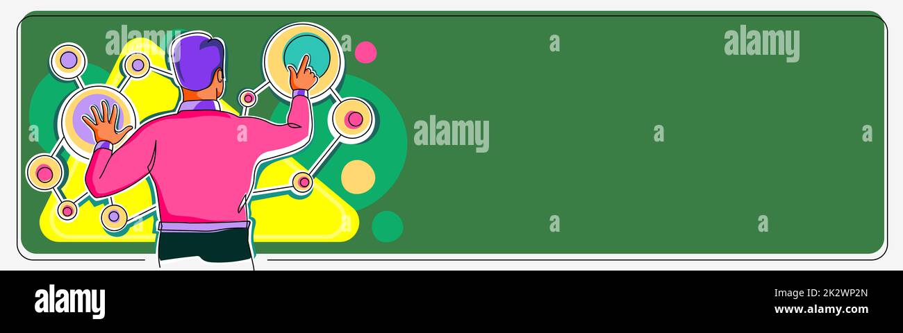 Businessman in suit manipulating circular chart representing strategy ...