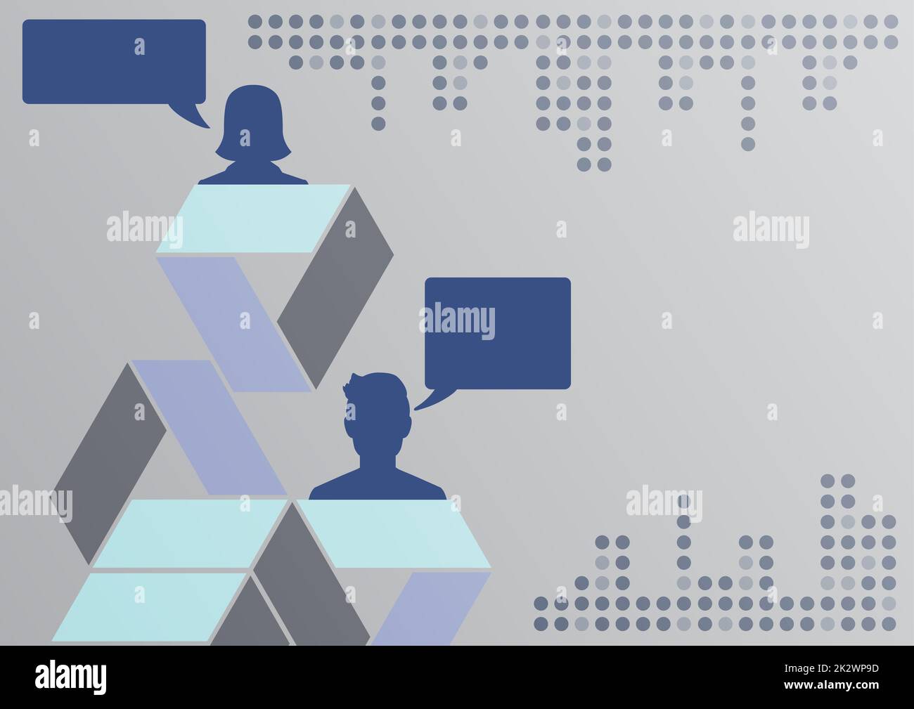 Triangle symbol representing successful online communication colleagues ...