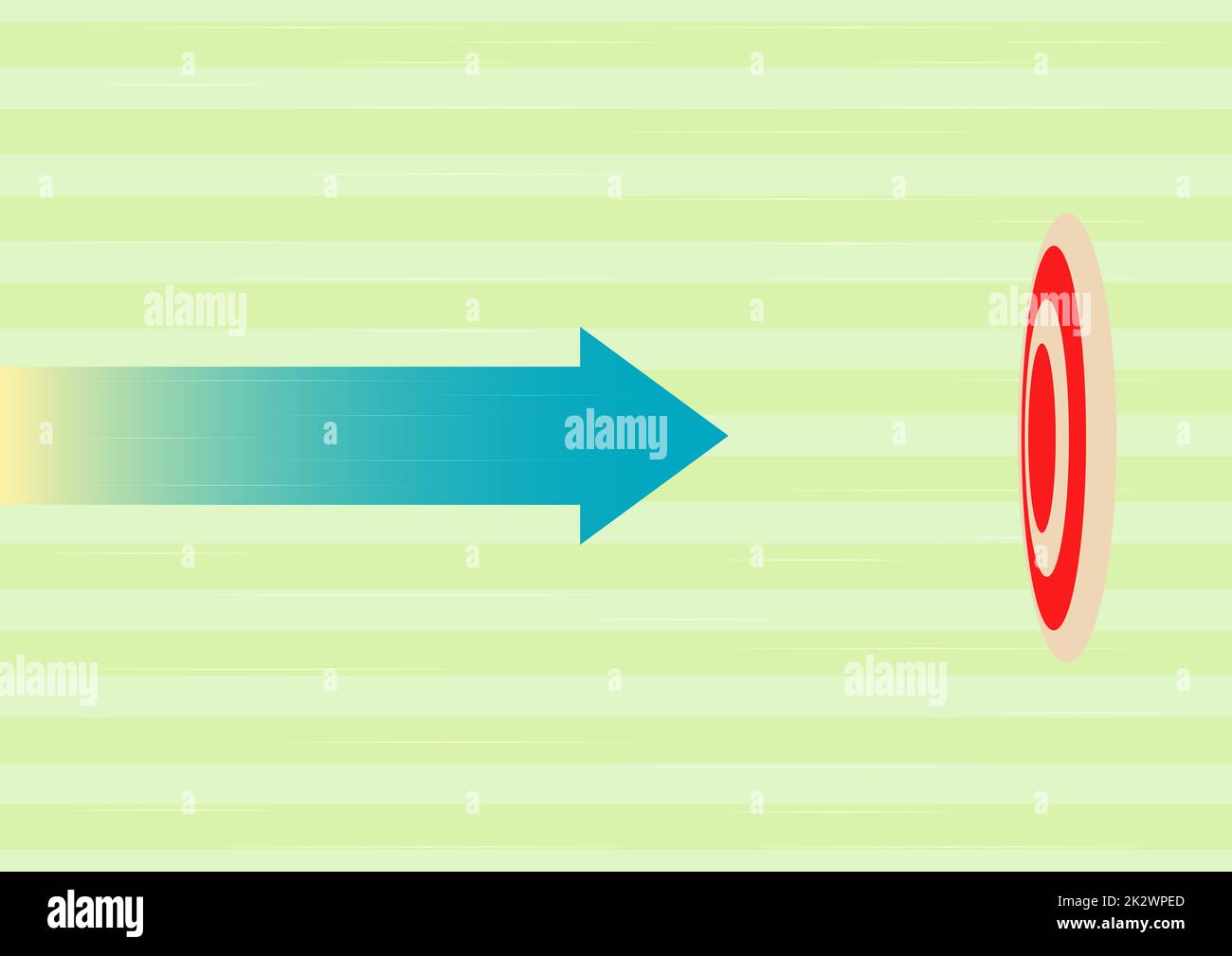 Arrow moving quickly towards aim target representing achieving goal ...
