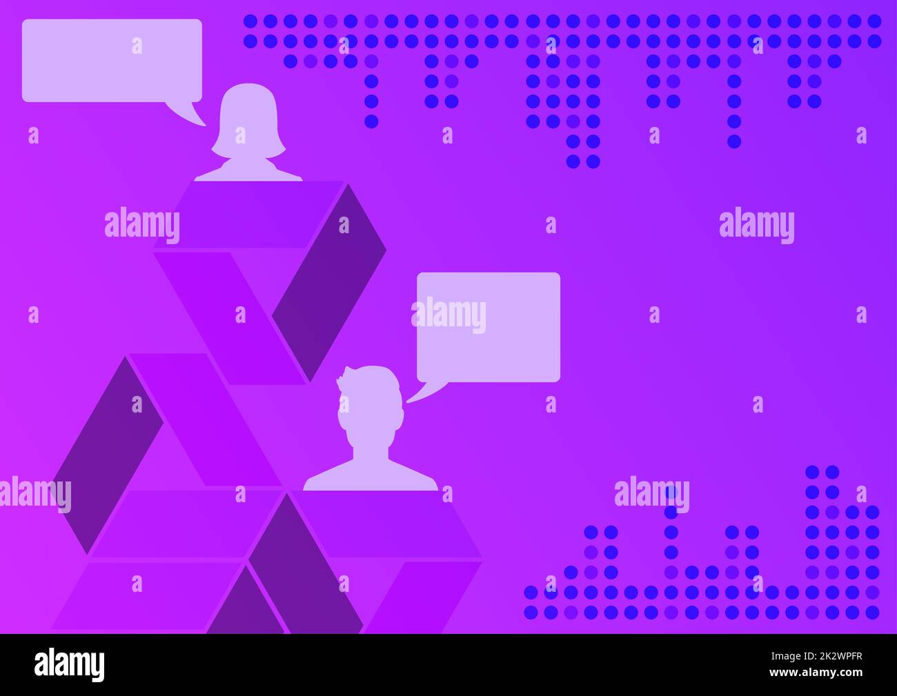 Triangle symbol representing successful online communication colleagues ...