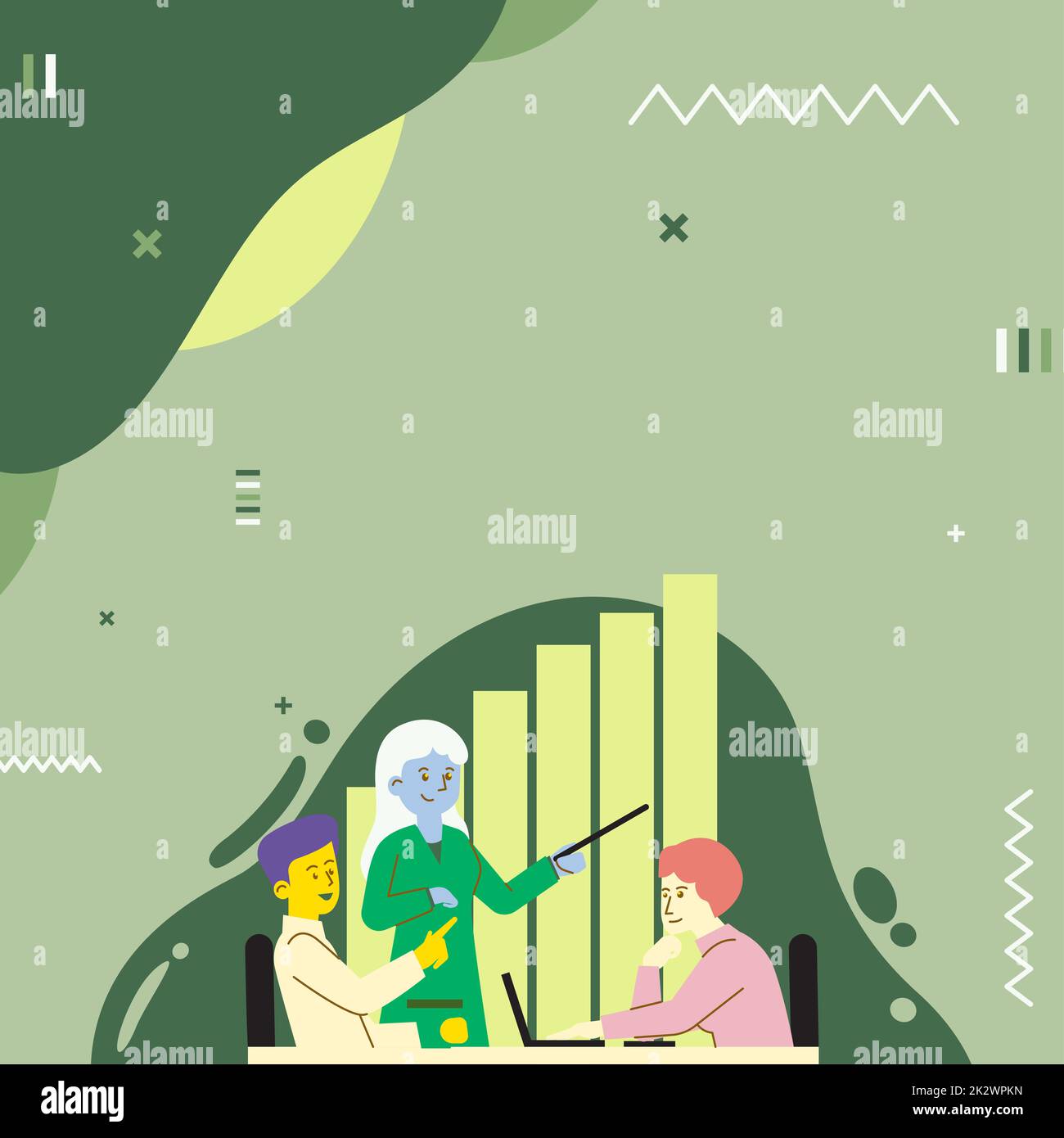 Lady Drawing Explaining To Her Teammate Process Steps. Woman Showing ...