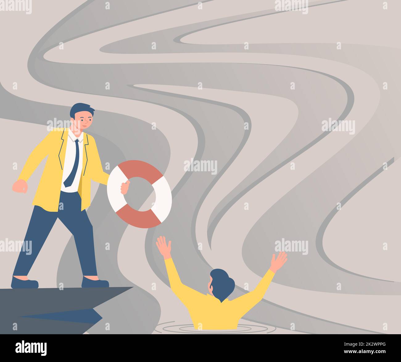 Gentleman In Suit Helping Colleague Representing Successful Teamwork ...