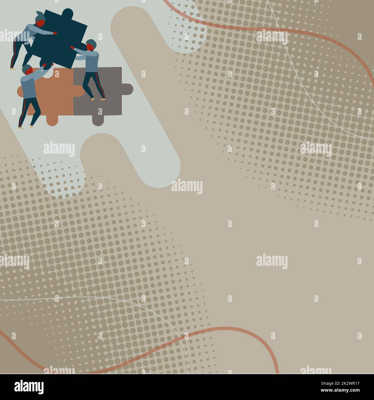 Illustration Of Team Holding Jigsaw Puzzle Pieces Helping Each Others ...