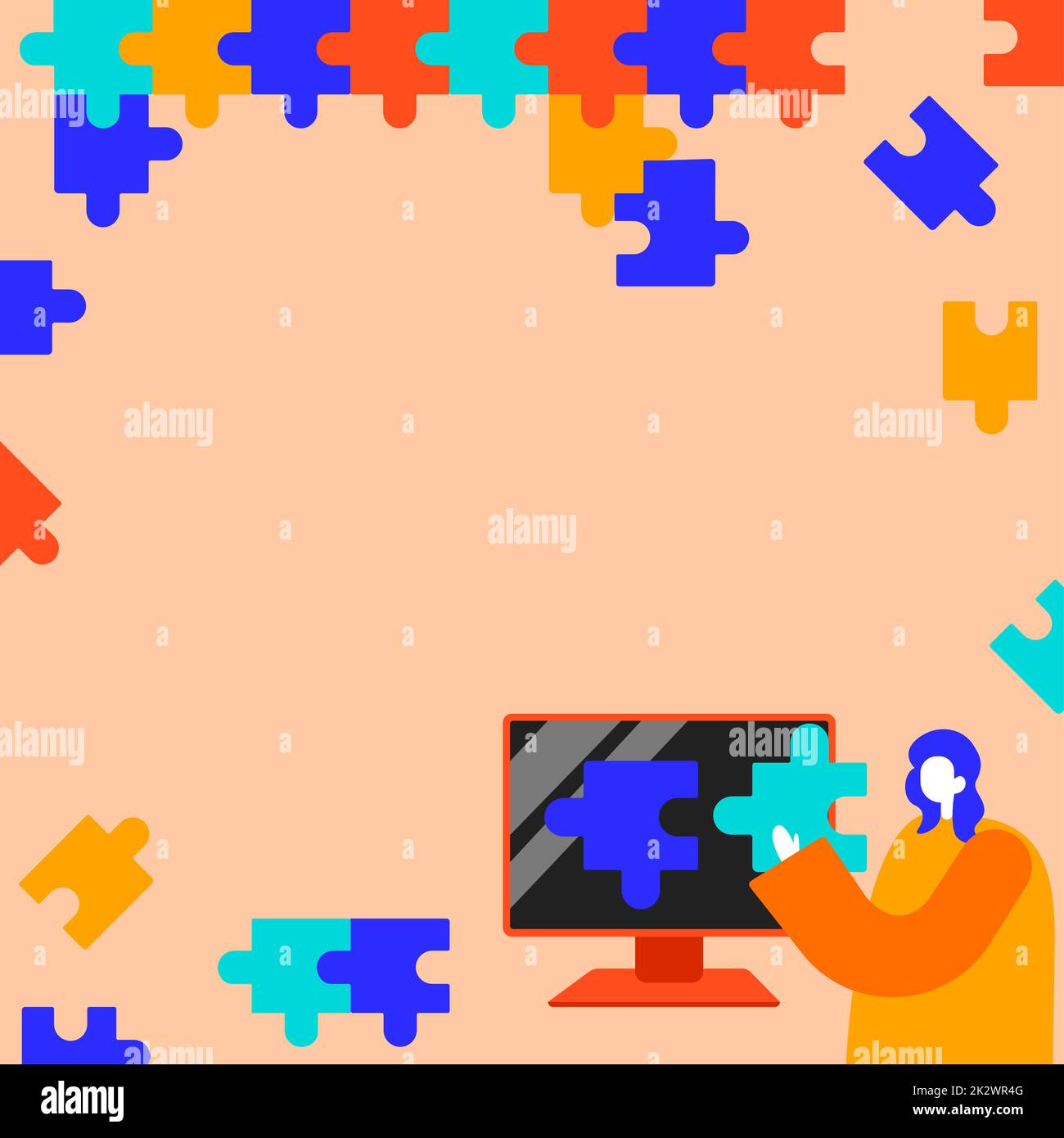 Lady Holding Puzzle Piece Representing Innovative Problem Solving Ideas ...