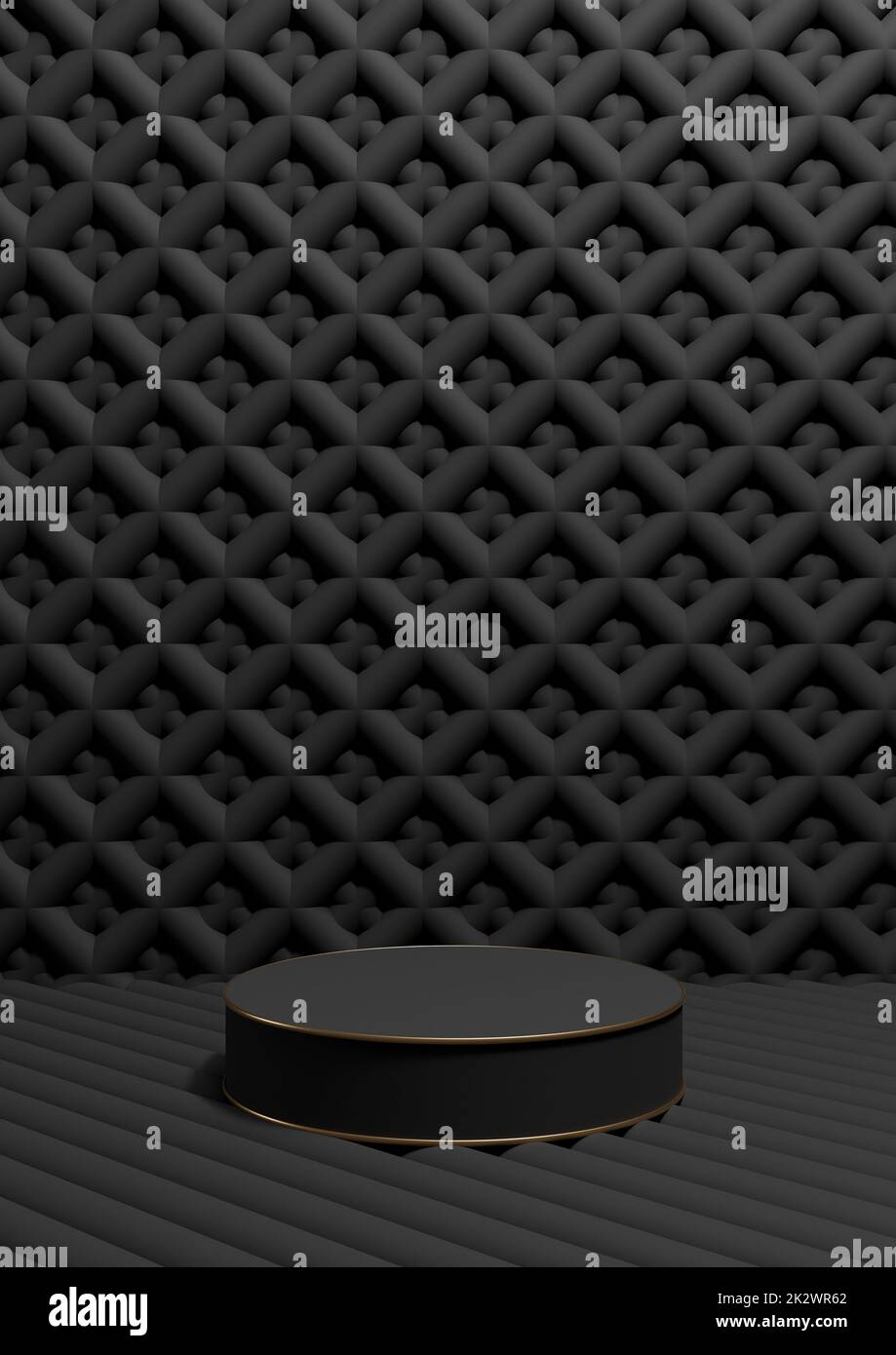 Black, dark gray, black and white 3D rendering luxury product display vertical product ...