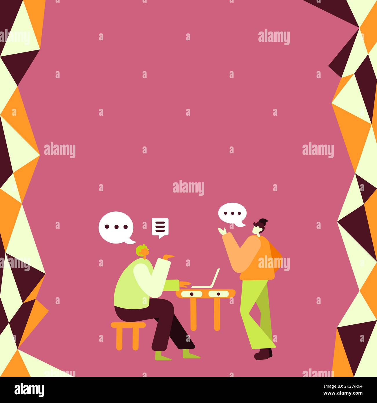 Two Colleagues Having Meeting Using Technology Discussing Future Plan ...