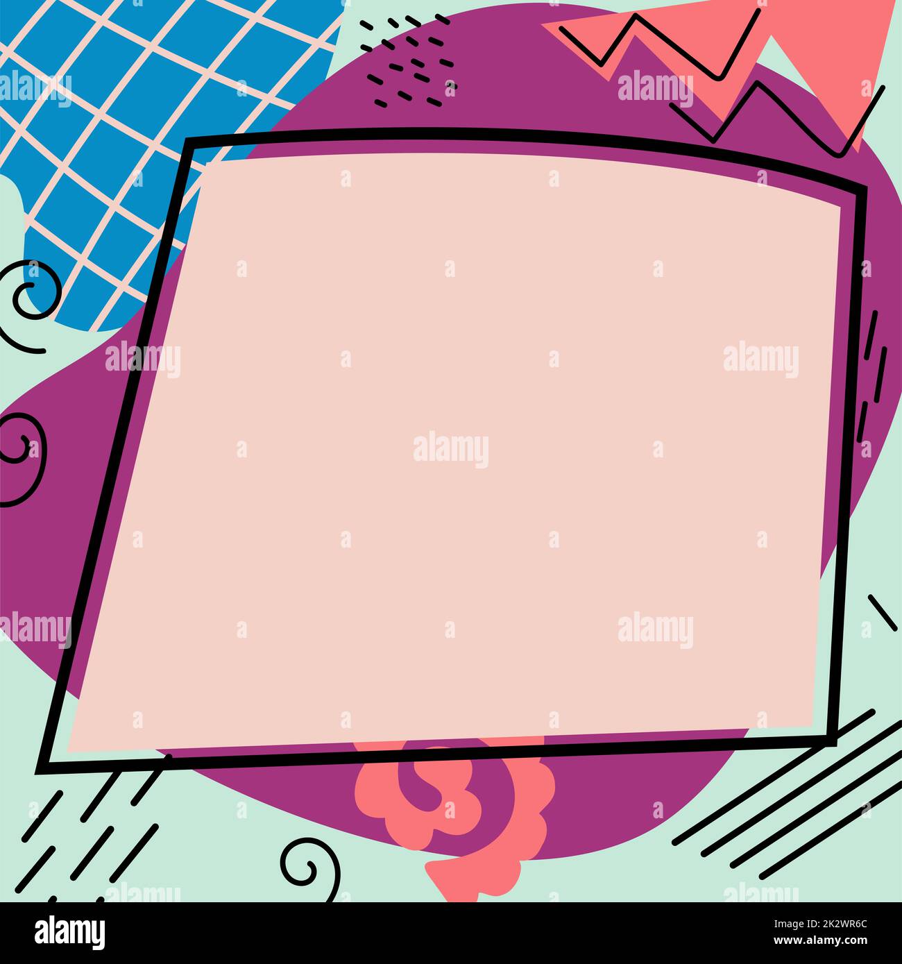 Text Frame Surrounded With Assorted Flowers Hearts And Leaves ...