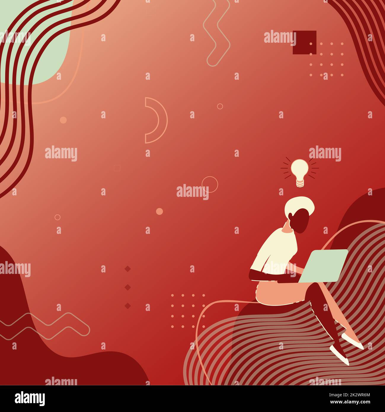 Woman Sitting With Laptop Actively Accomplishing Work From Home With ...