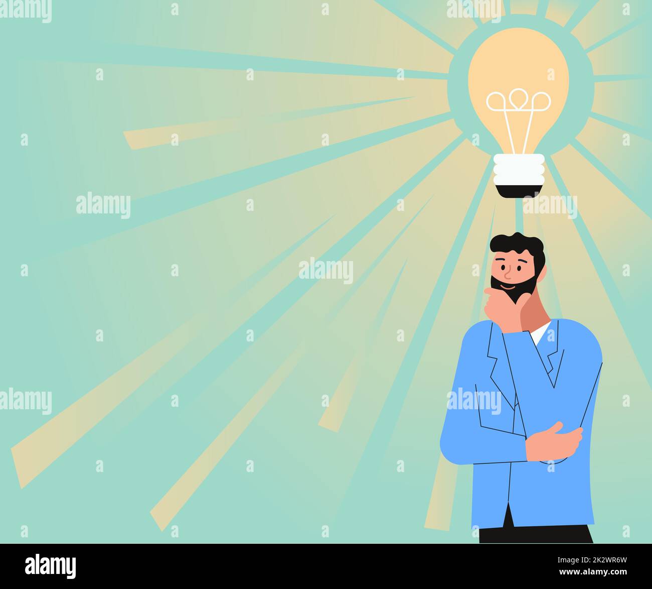 Illustration Of A Man Standing Coming Up With New Amazing Ideas ...