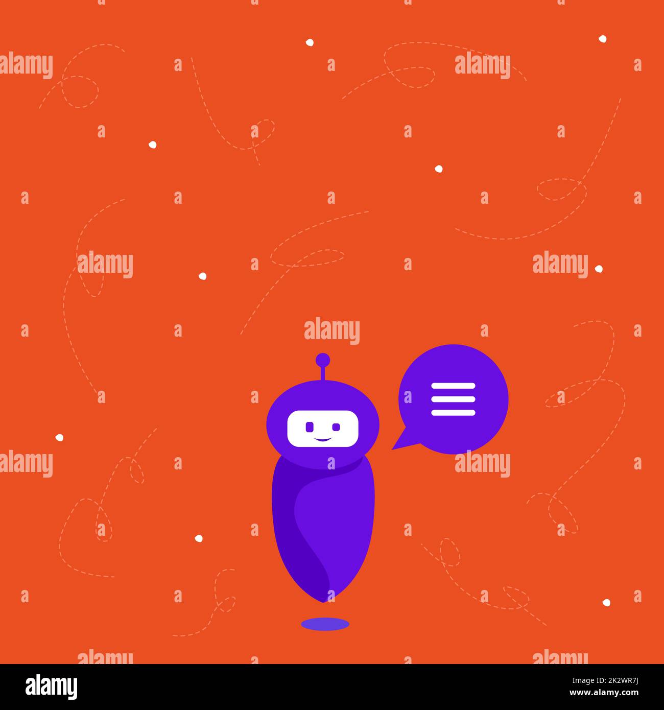 Cute Floating Robot Telling Us New Wonderful Information In A Chat ...