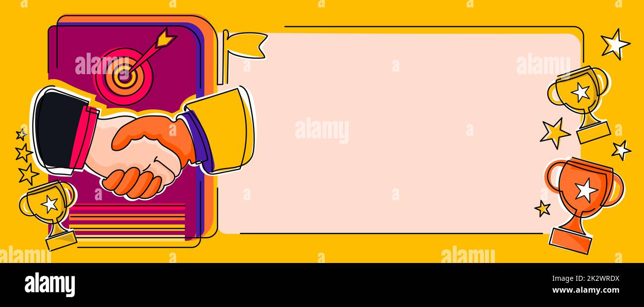 Hands Shaking Signing Contract Unlocking New Futuristic Technologies ...