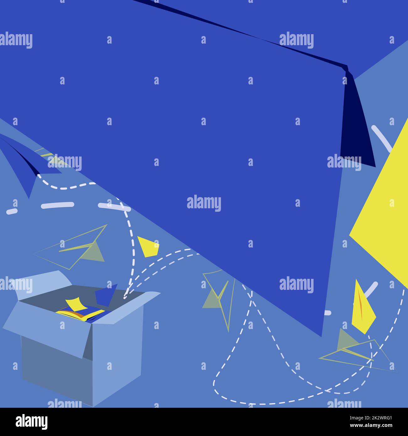 Open Box With Flying Paper Planes Presenting New Free Ideas. Exposed ...