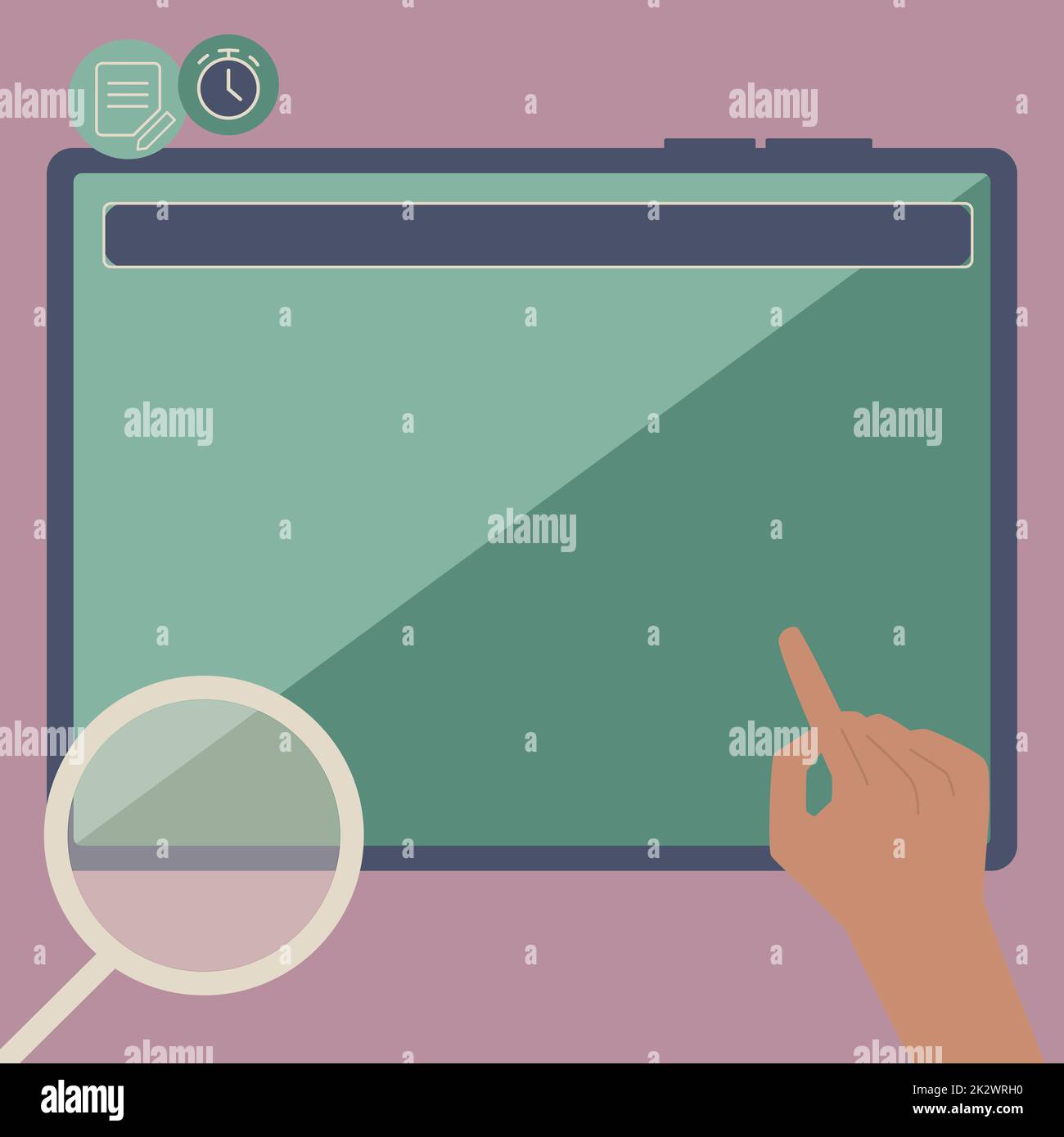 Illustration Of A Hand Using Big Tablet Searching Plans For New Amazing ...