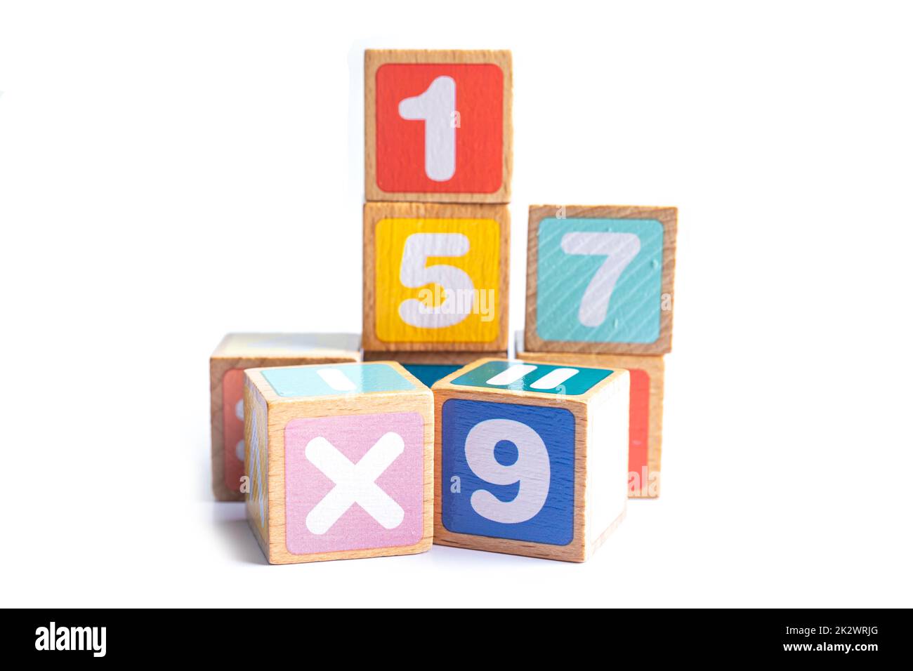 Math number colorful on white background, education study mathematics ...