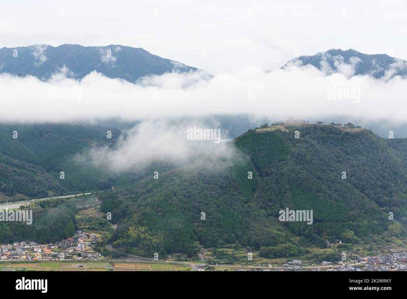 Takeda Castle on mountain in Japan Stock Photo - Alamy