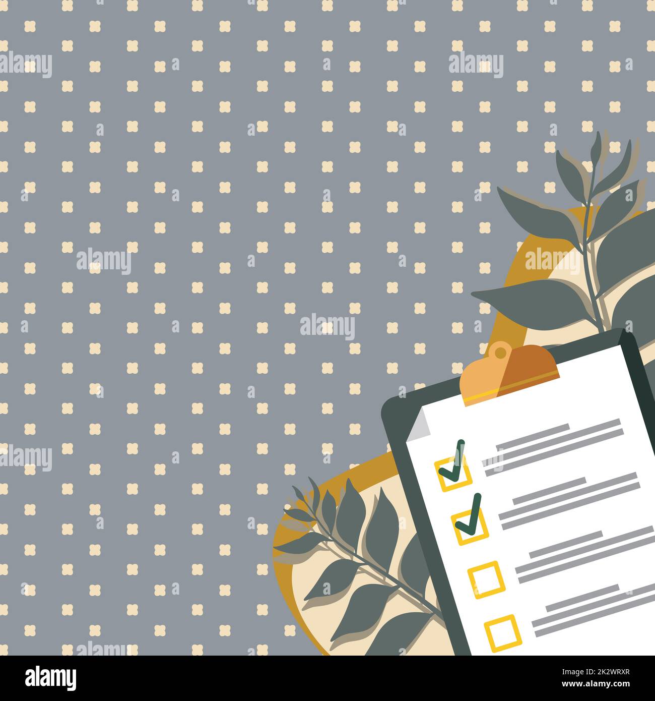 Clipboard Drawing With Checklist Marked Done Items On List. Board With ...