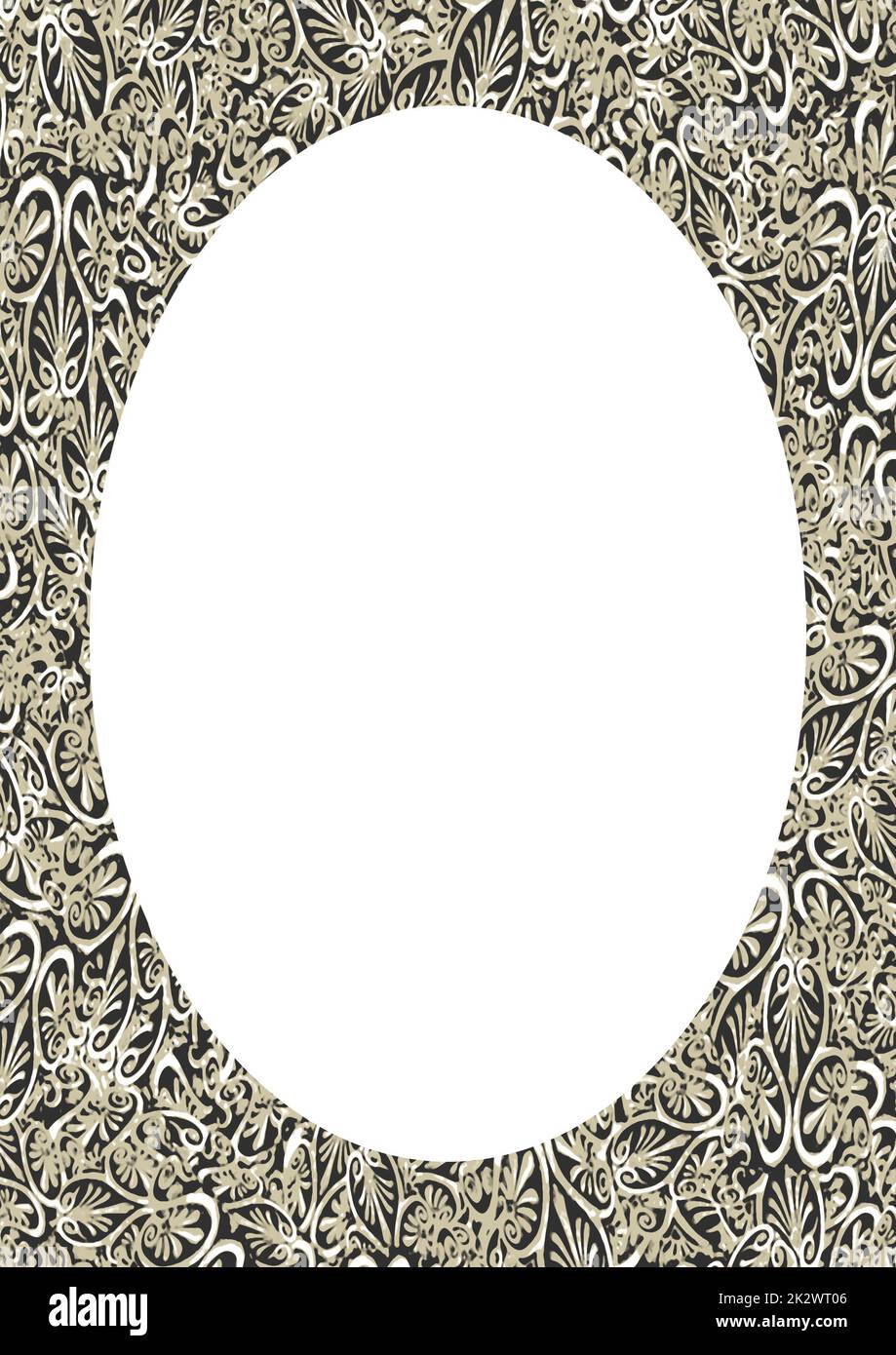 Circle Frame Background with Decorated Borders Stock Photo - Alamy