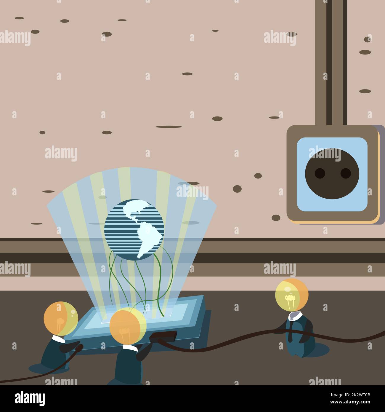 Global Ideas Joining Together Forming New Futuristic Technological ...