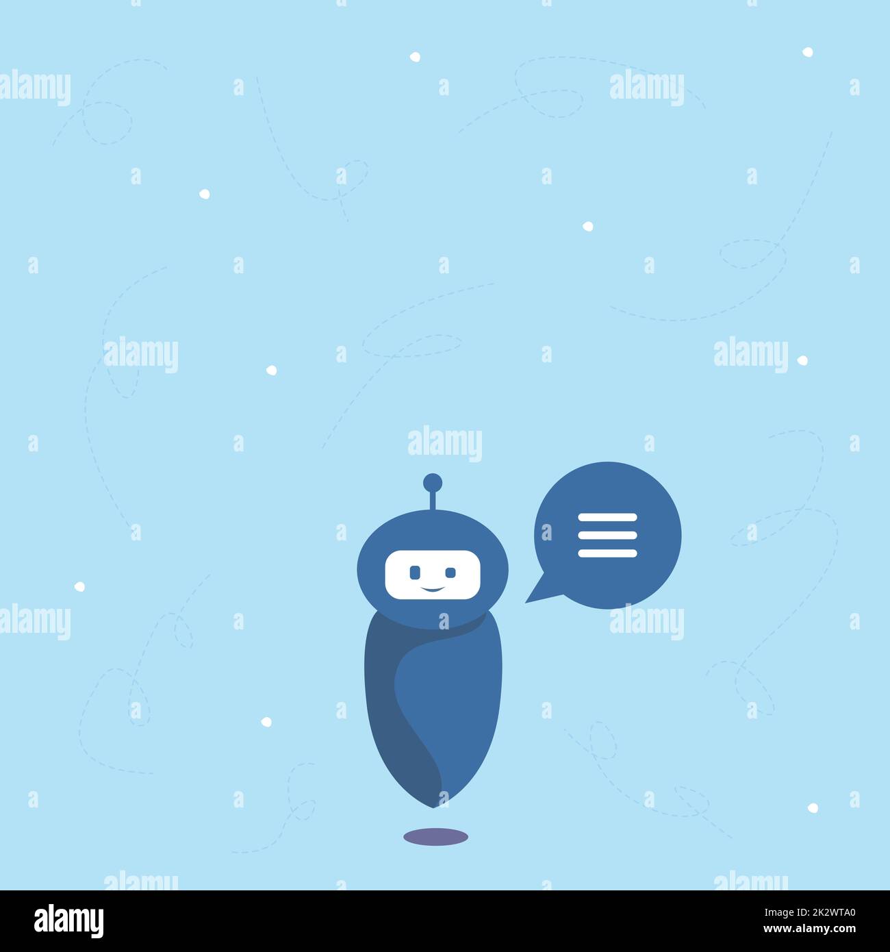 Cute Floating Robot Telling Us New Wonderful Information In A Chat ...