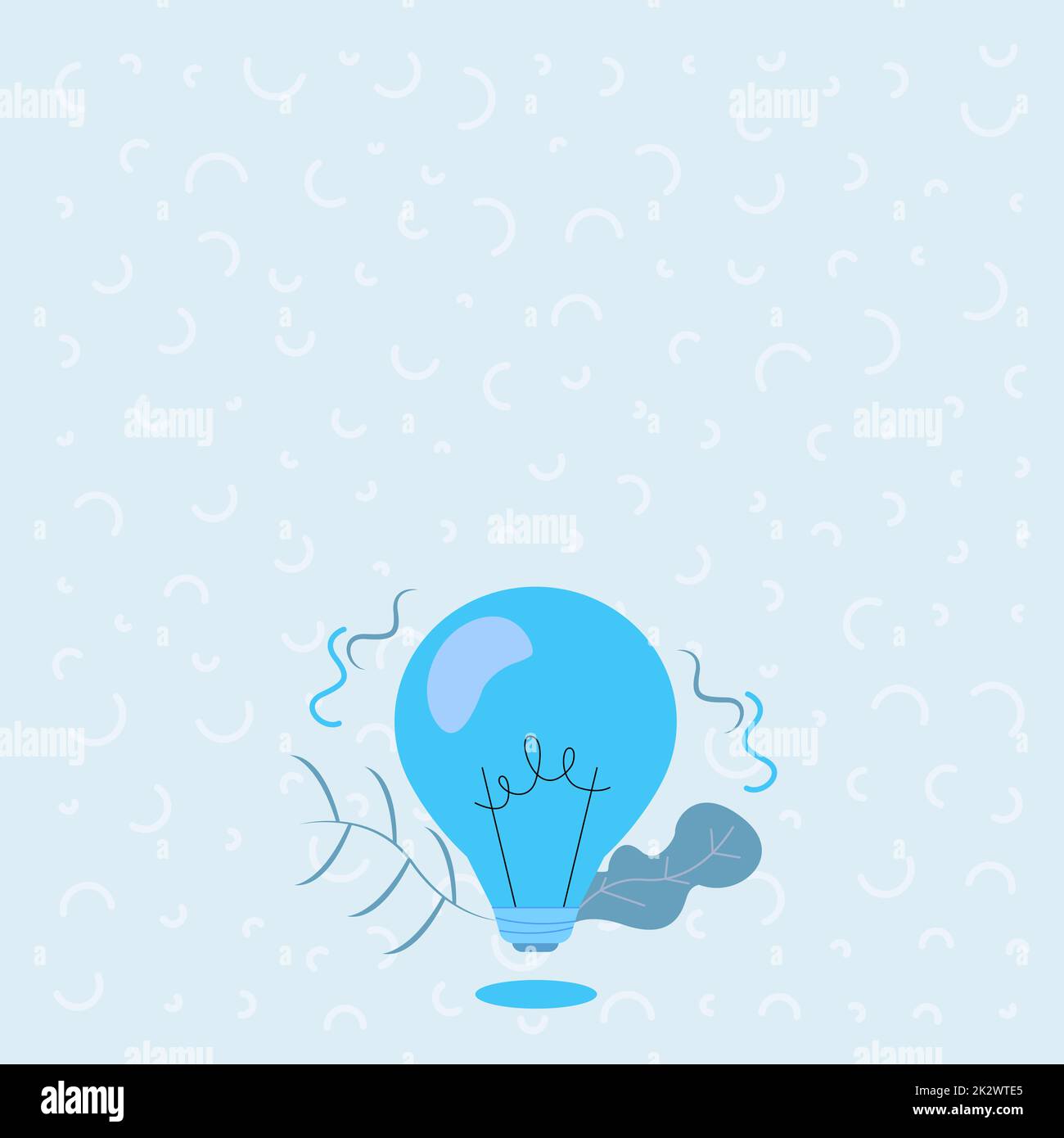 Illuminated Light Bulb Drawing With Plants Shell Showing Technology ...