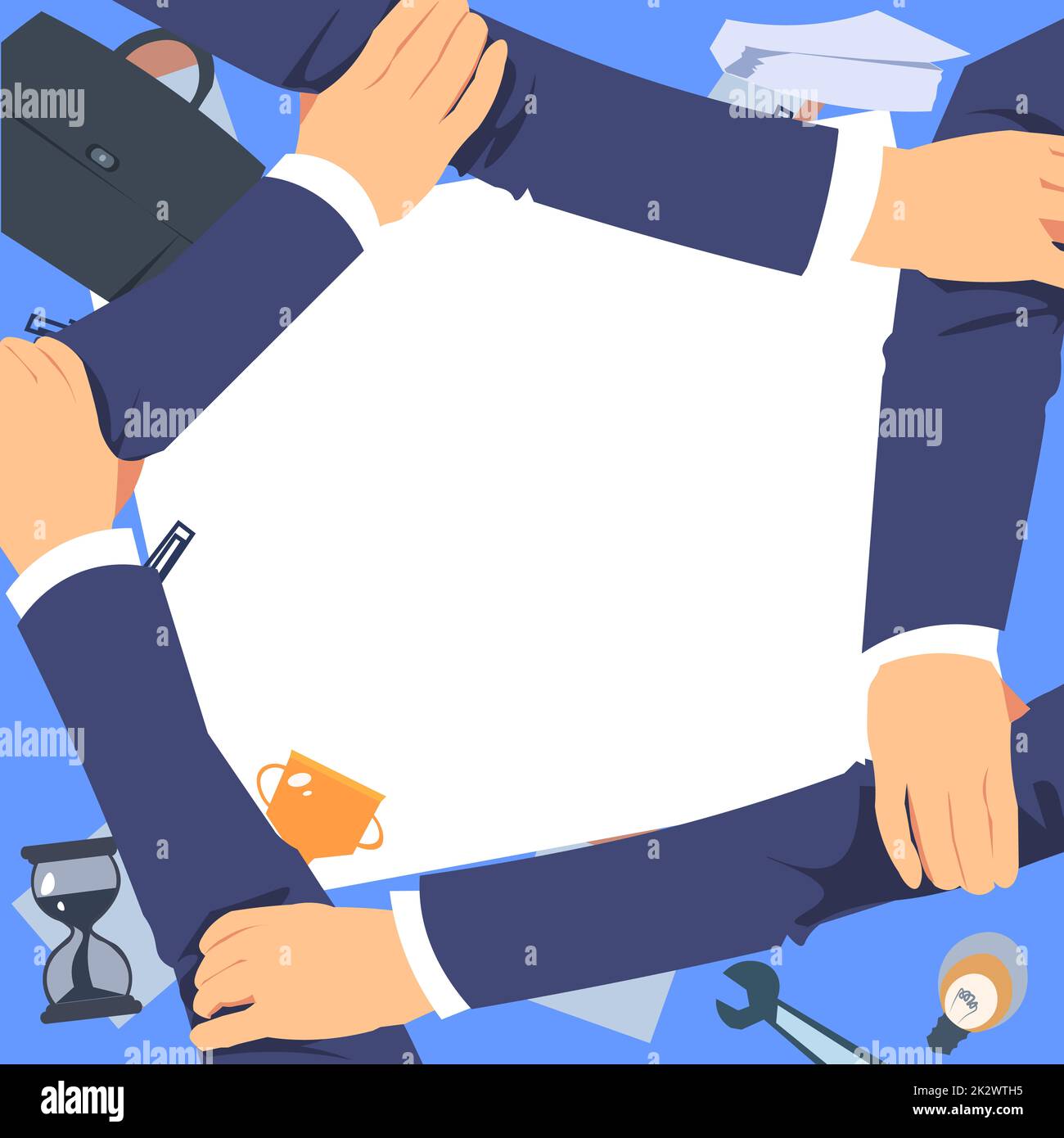 Four Hands Drawing Holding Arm Together Showing Connection Symbol ...