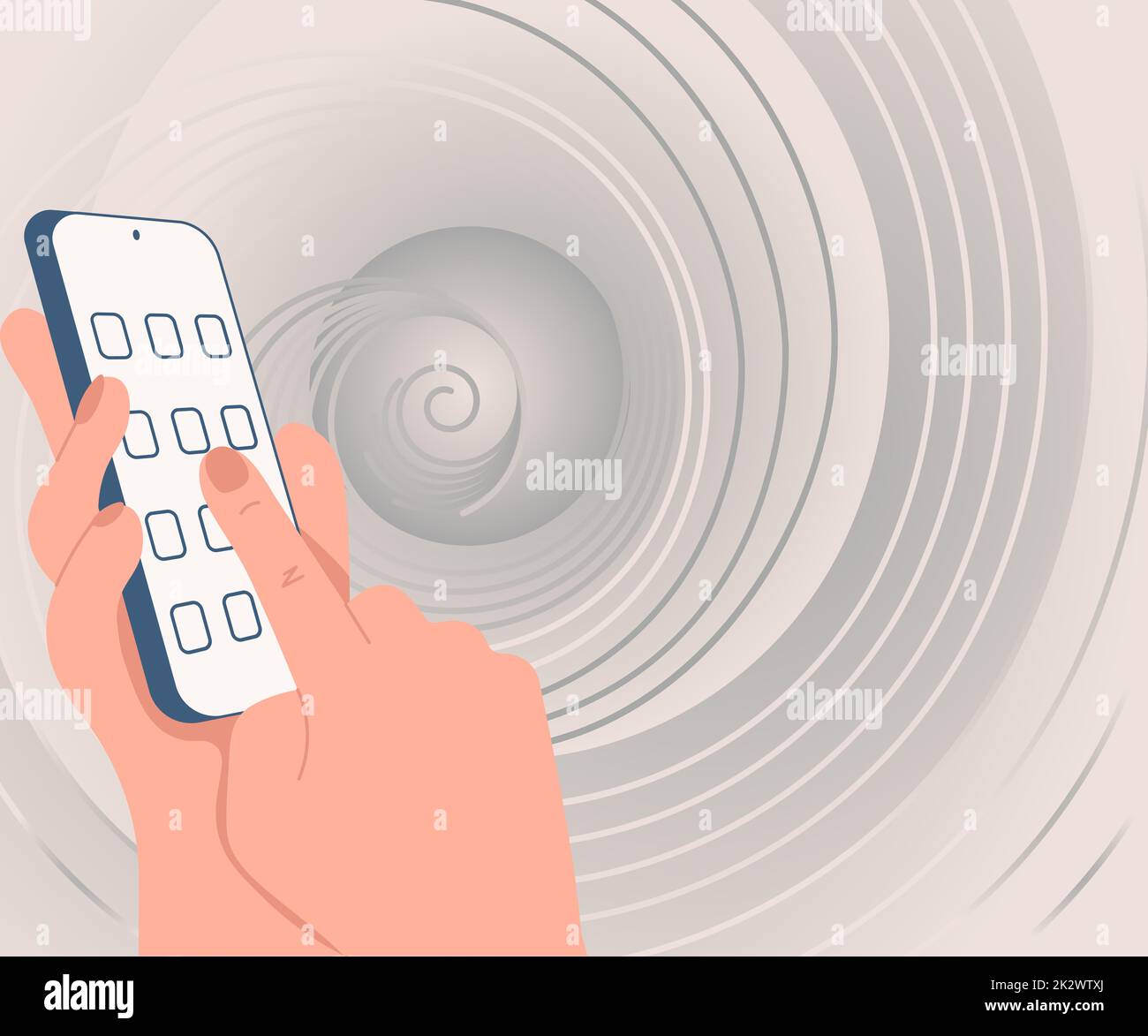 Hands Holding Mobile Phone Pressing Application Button. Palms Hold ...