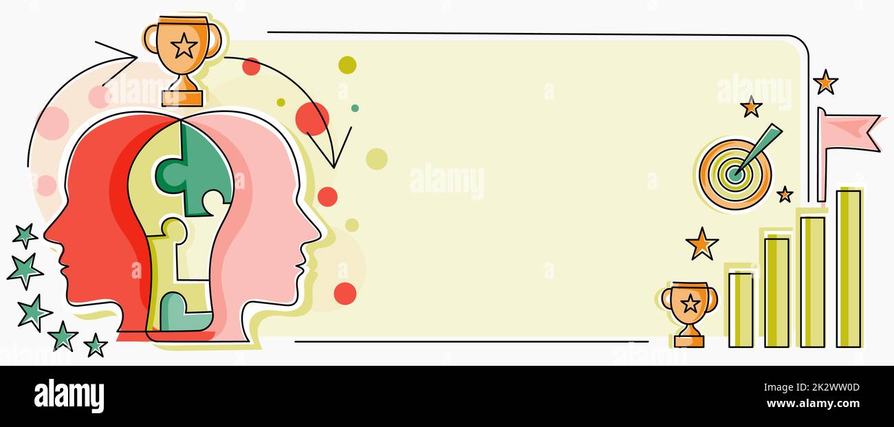 Two Heads Connected With Puzzle Showing Solving Problems And Sharing ...