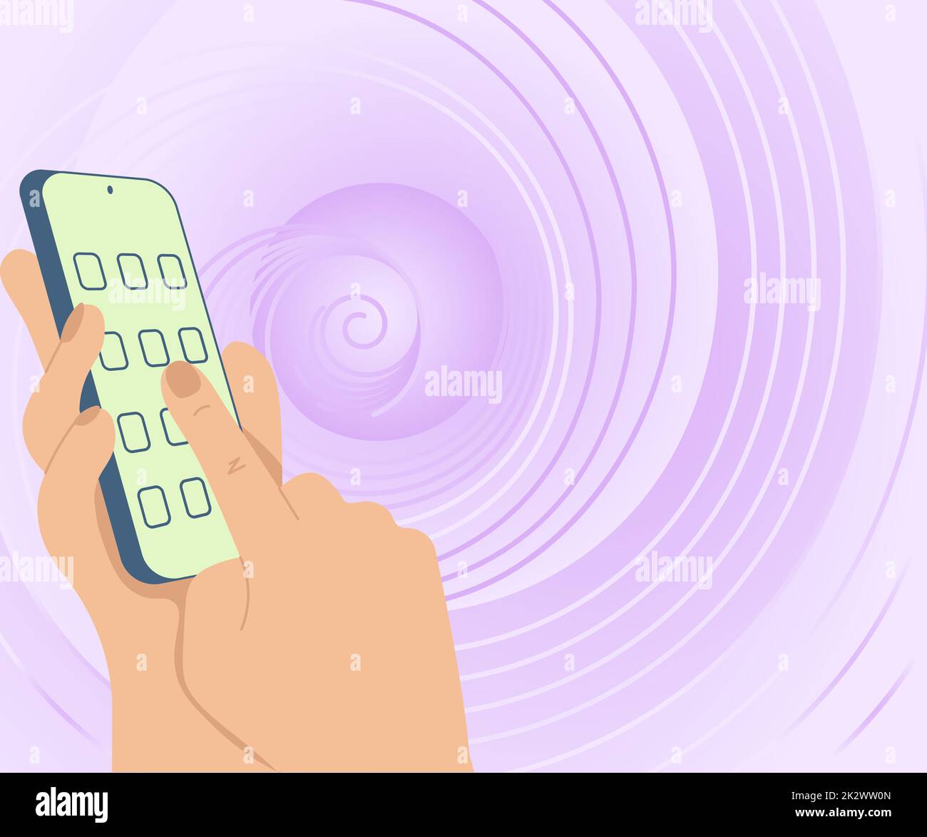 Hands Holding Mobile Phone Pressing Application Button. Palms Hold ...