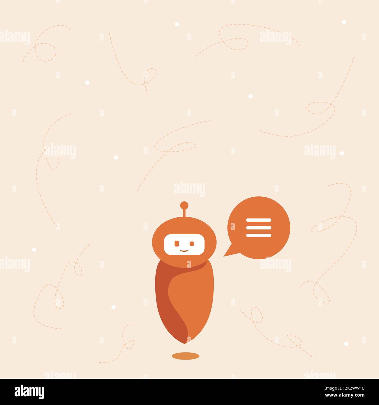 Cute Floating Robot Telling Us New Wonderful Information In A Chat ...