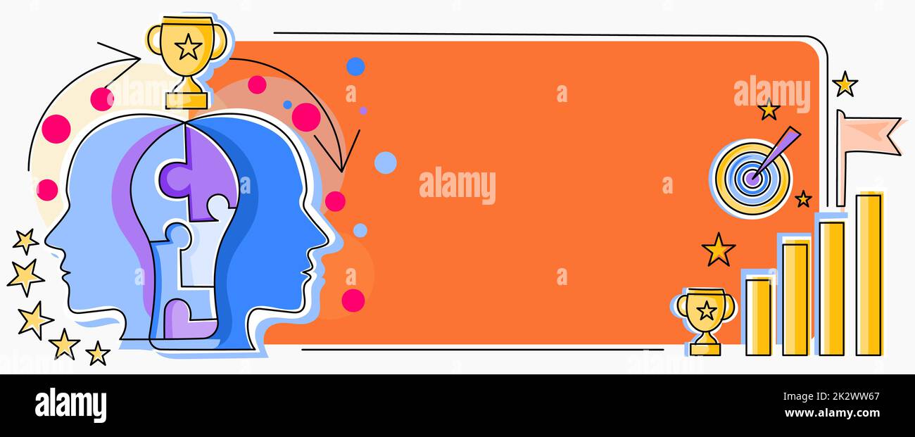 Two Heads Connected With Puzzle Showing Solving Problems And Sharing ...